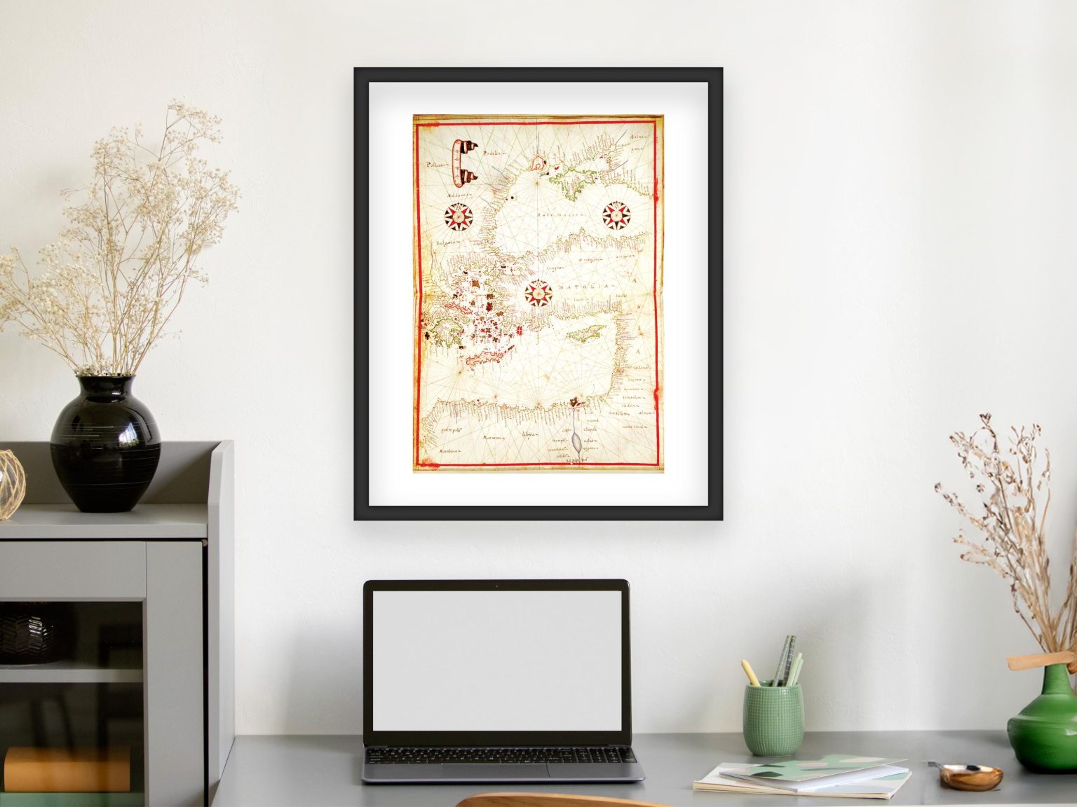 16th Century Mediterranean and Black Sea Nautical Map – Historic ...