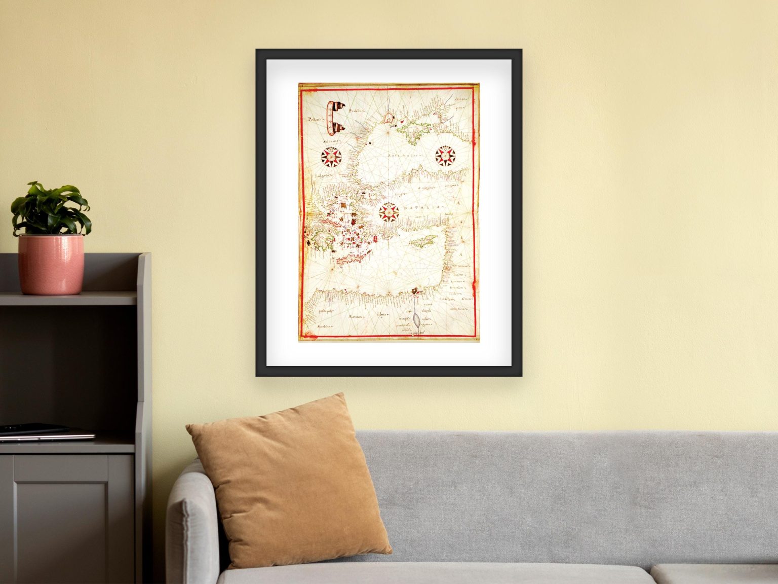 16th Century Mediterranean and Black Sea Nautical Map – Historic ...